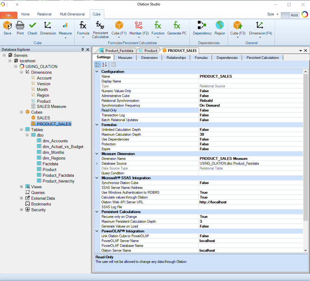 Cube Definition Window