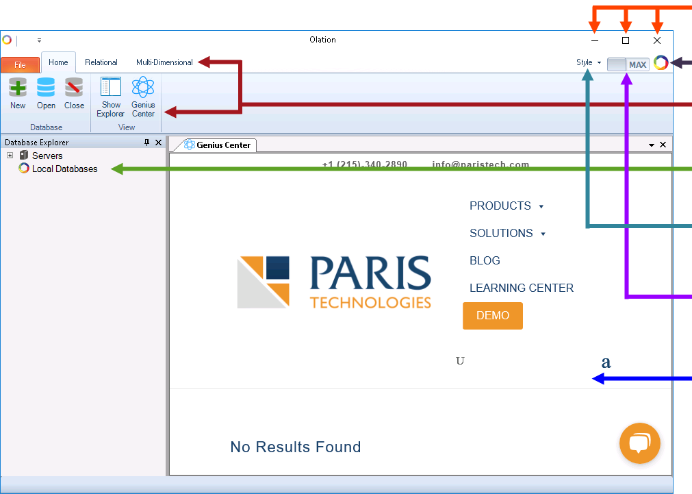 The Olation Main Application Window